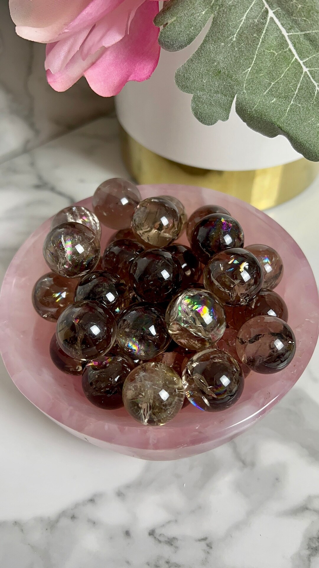 Smokey Quartz Mini Spheres Set W/ Rainbows *3 - Etsy
