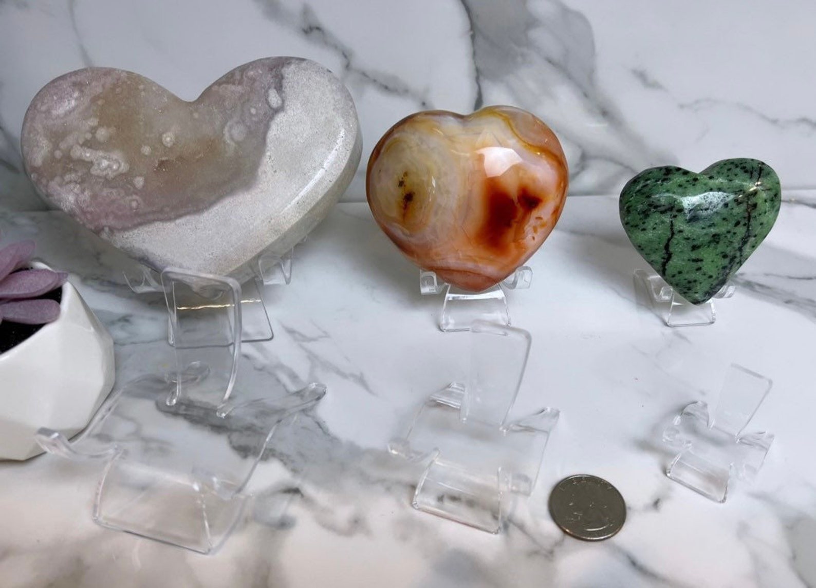 Crystal Heart Display Stands one - Etsy