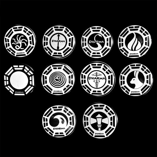 Lost Dharma Initiative Set of Buttons Magnets Keychains or | Etsy