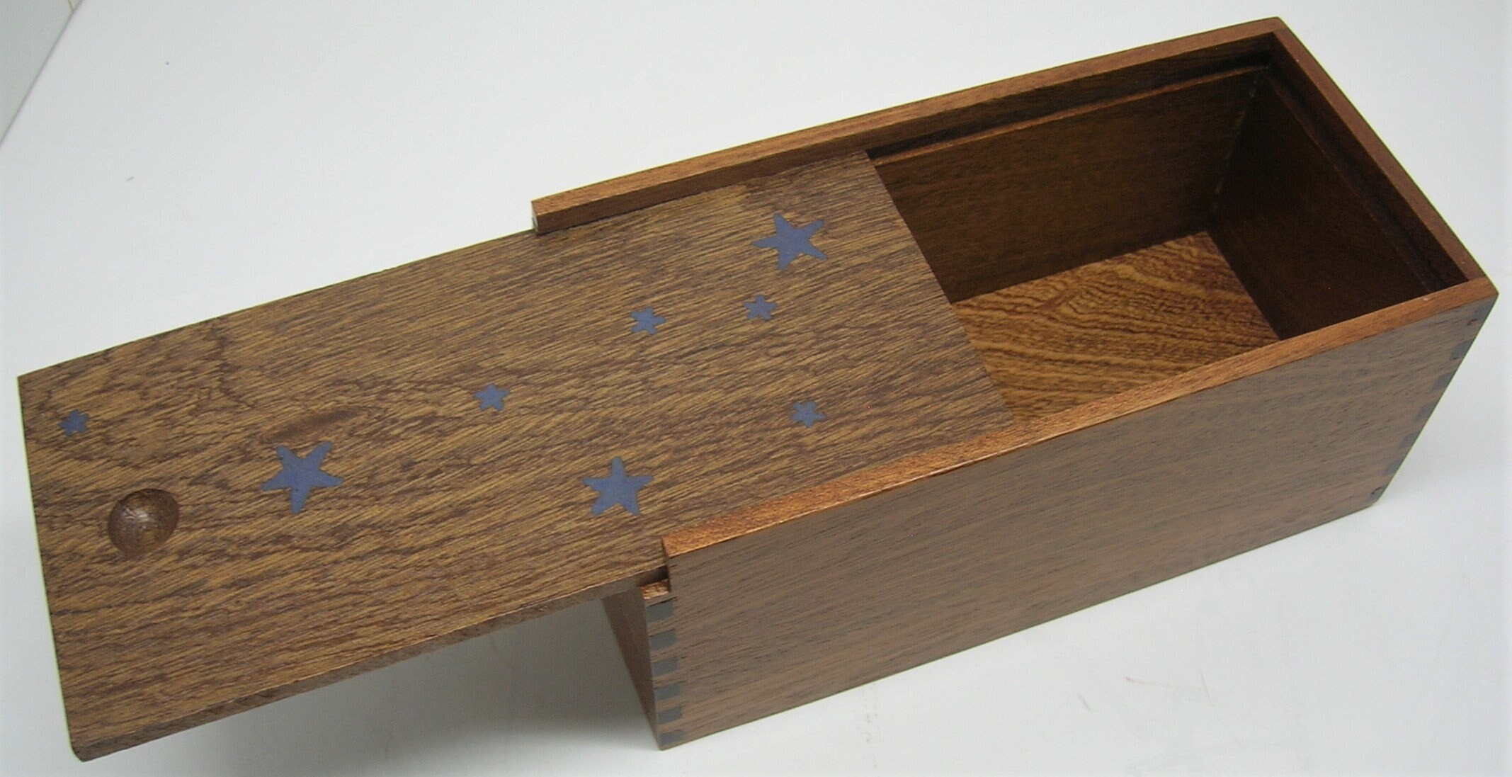 Wooden Sliding Top Box With Inlayed Stars - Etsy