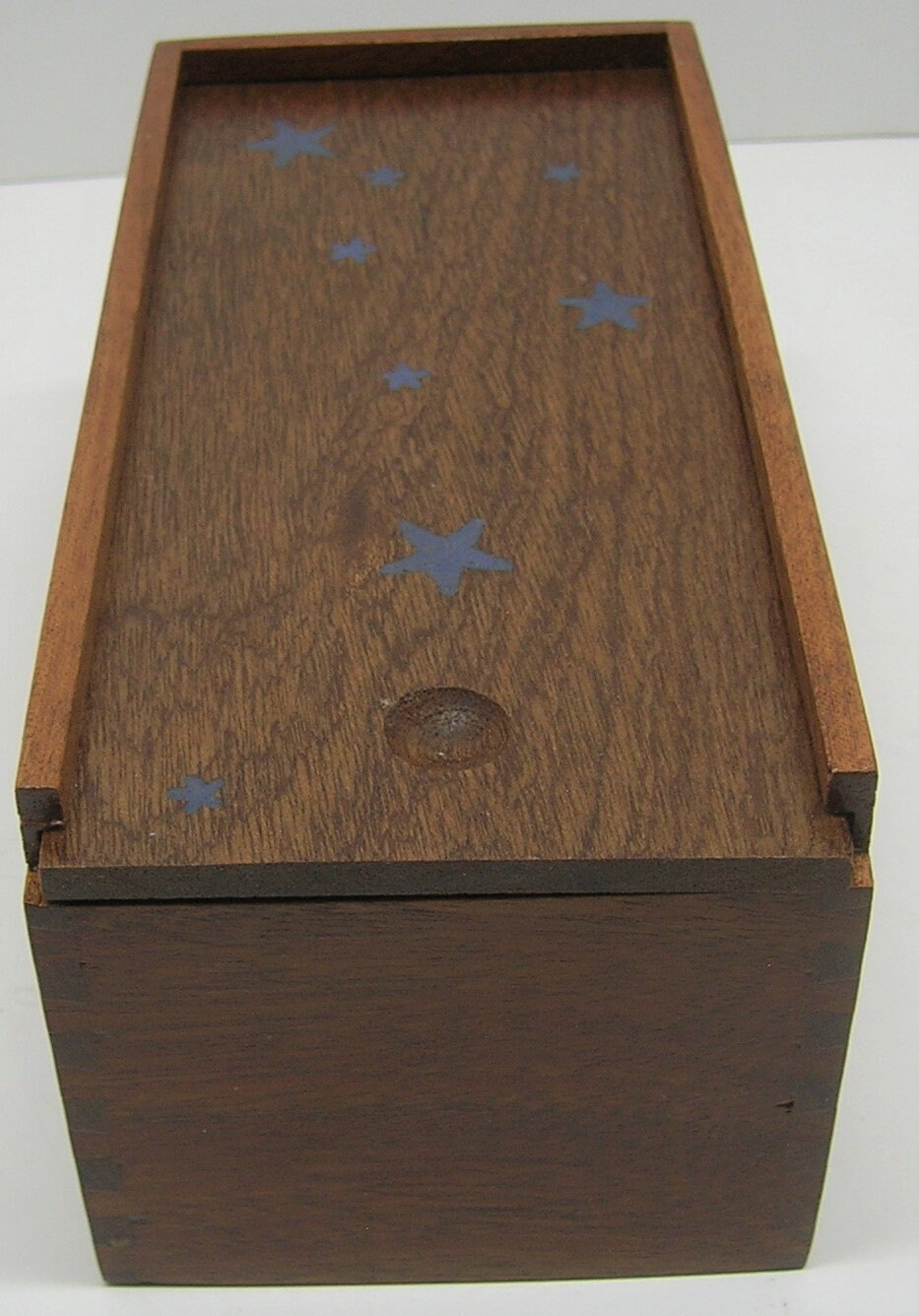 Wooden Sliding Top Box With Inlayed Stars - Etsy