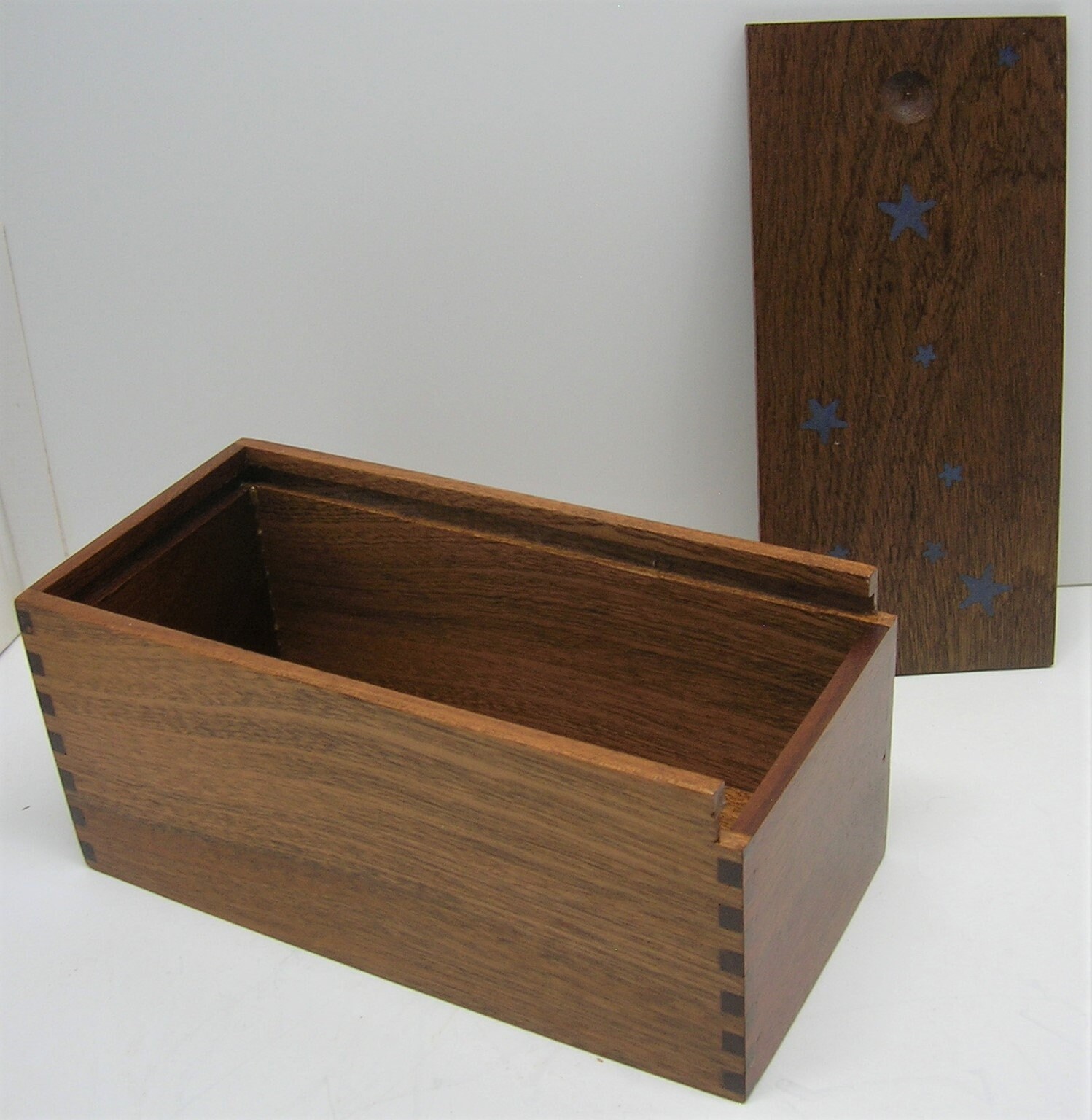 Wooden Sliding Top Box With Inlayed Stars - Etsy