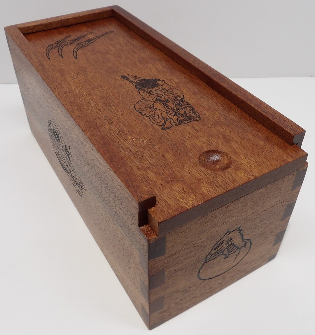 Wooden Box With Wizards/dragons and Sliding Top. - Etsy