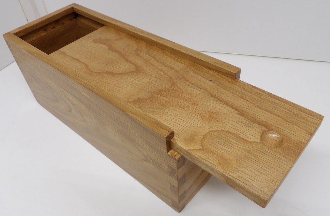 Oak Sliding Top Box. Made of Re-purposed Wood. - Etsy