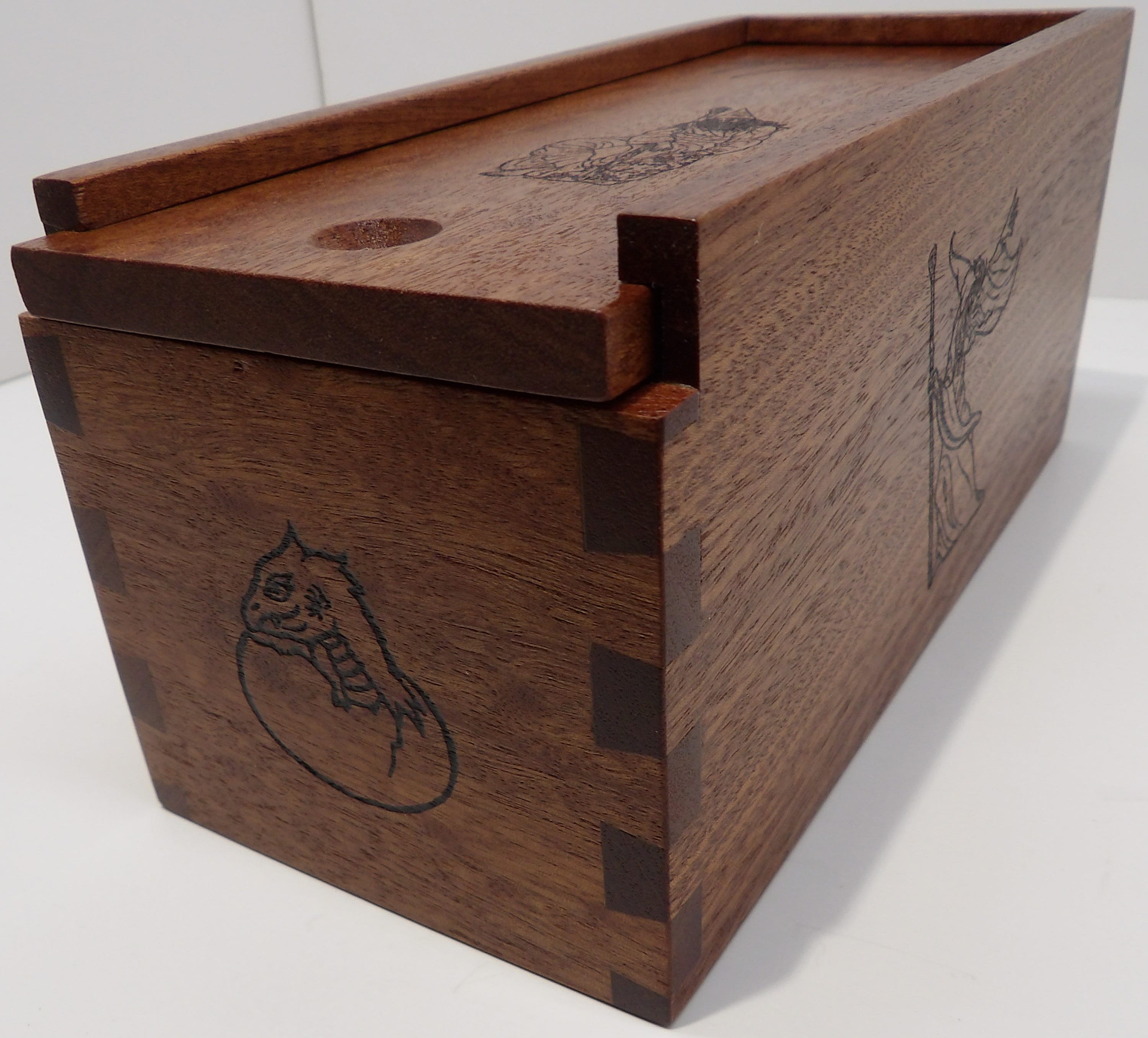 Wooden Box With Wizards/dragons and Sliding Top. - Etsy