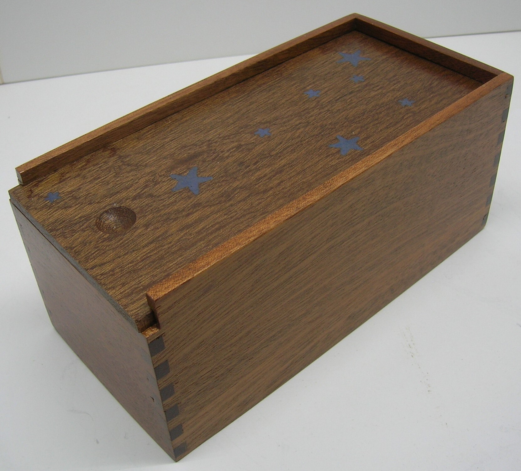 Wooden Sliding Top Box With Inlayed Stars - Etsy