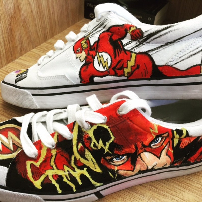 Custom Painted Shoes of the Flash. - Etsy