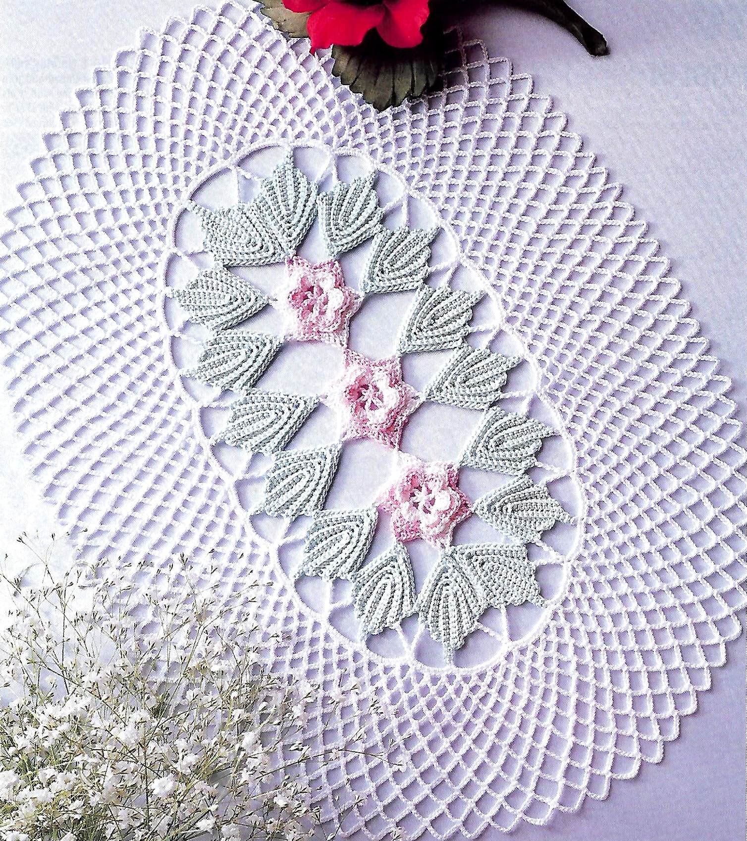 Vintage Crochet PATTERN Doily Irish Crochet Placemat Oval - Etsy