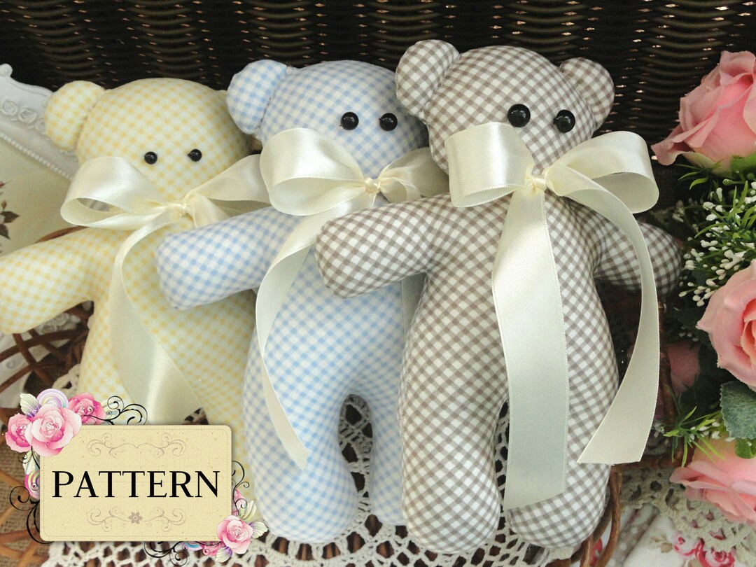 Sewing PATTERN Teddy Bear Stuffed Toy Pattern Baby Gift Soft Toys ...