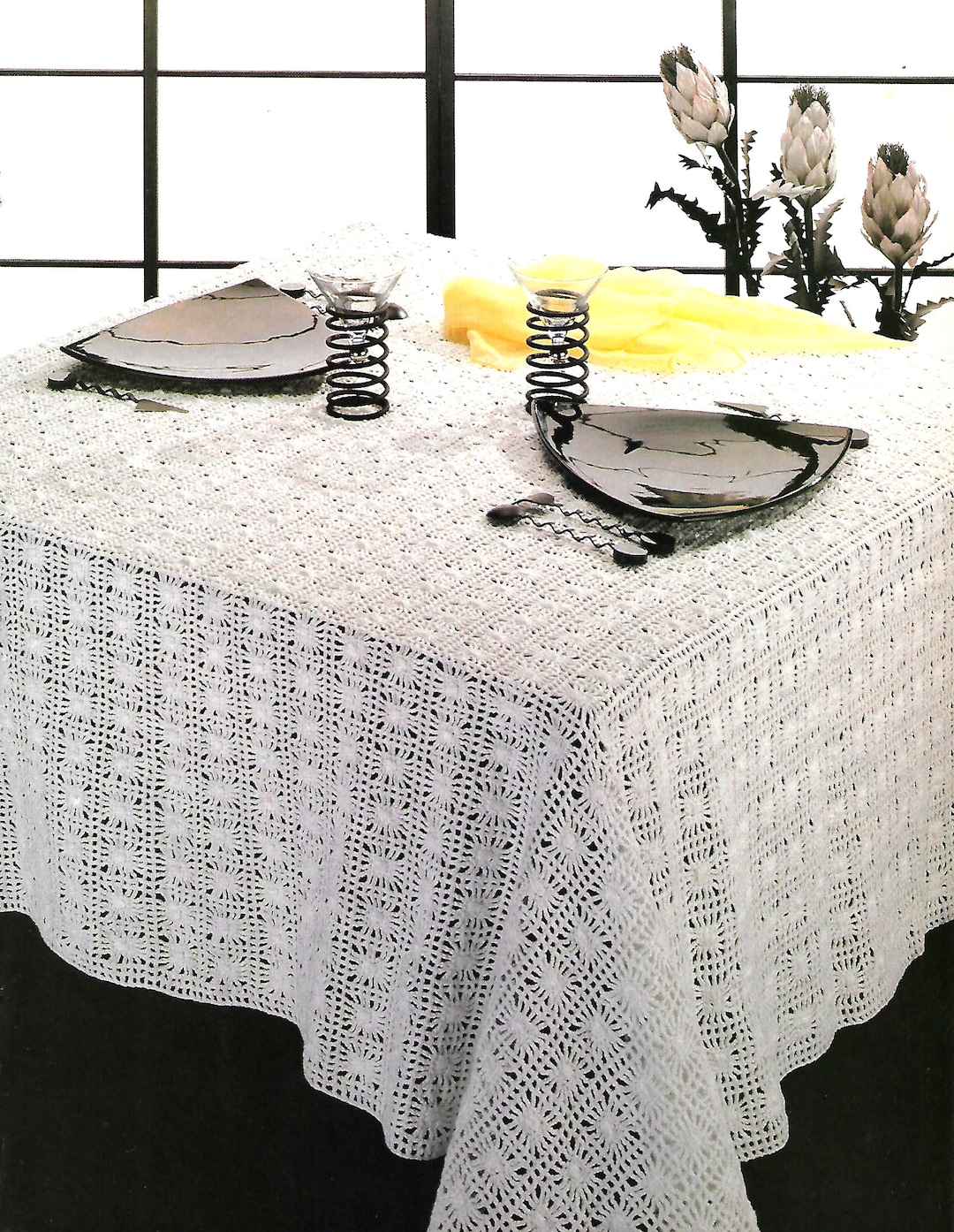 Vintage Crochet PATTERN Tablecloth - Etsy
