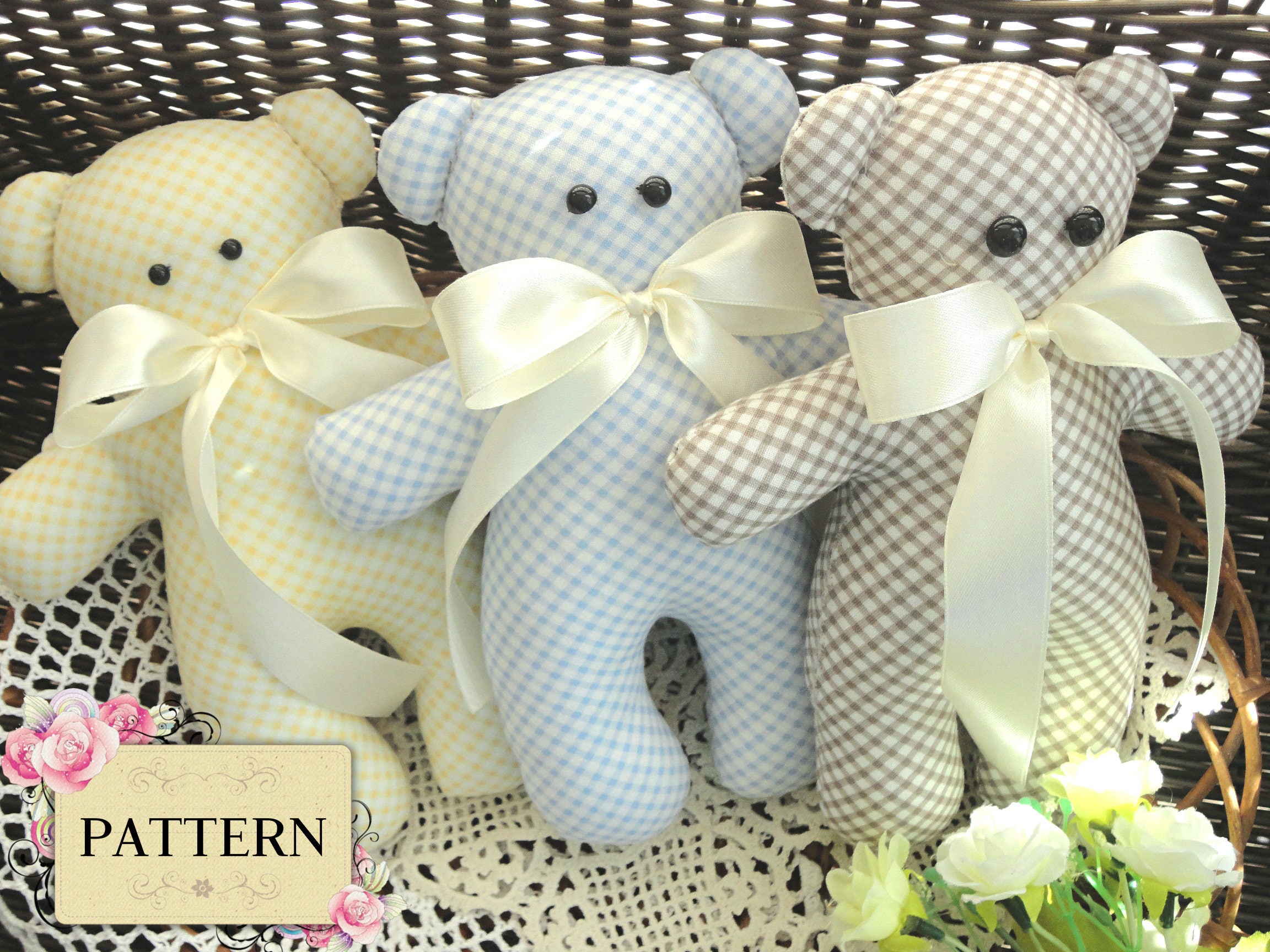 Sewing PATTERN Teddy Bear Stuffed Toy Pattern Baby Gift Soft Toys ...