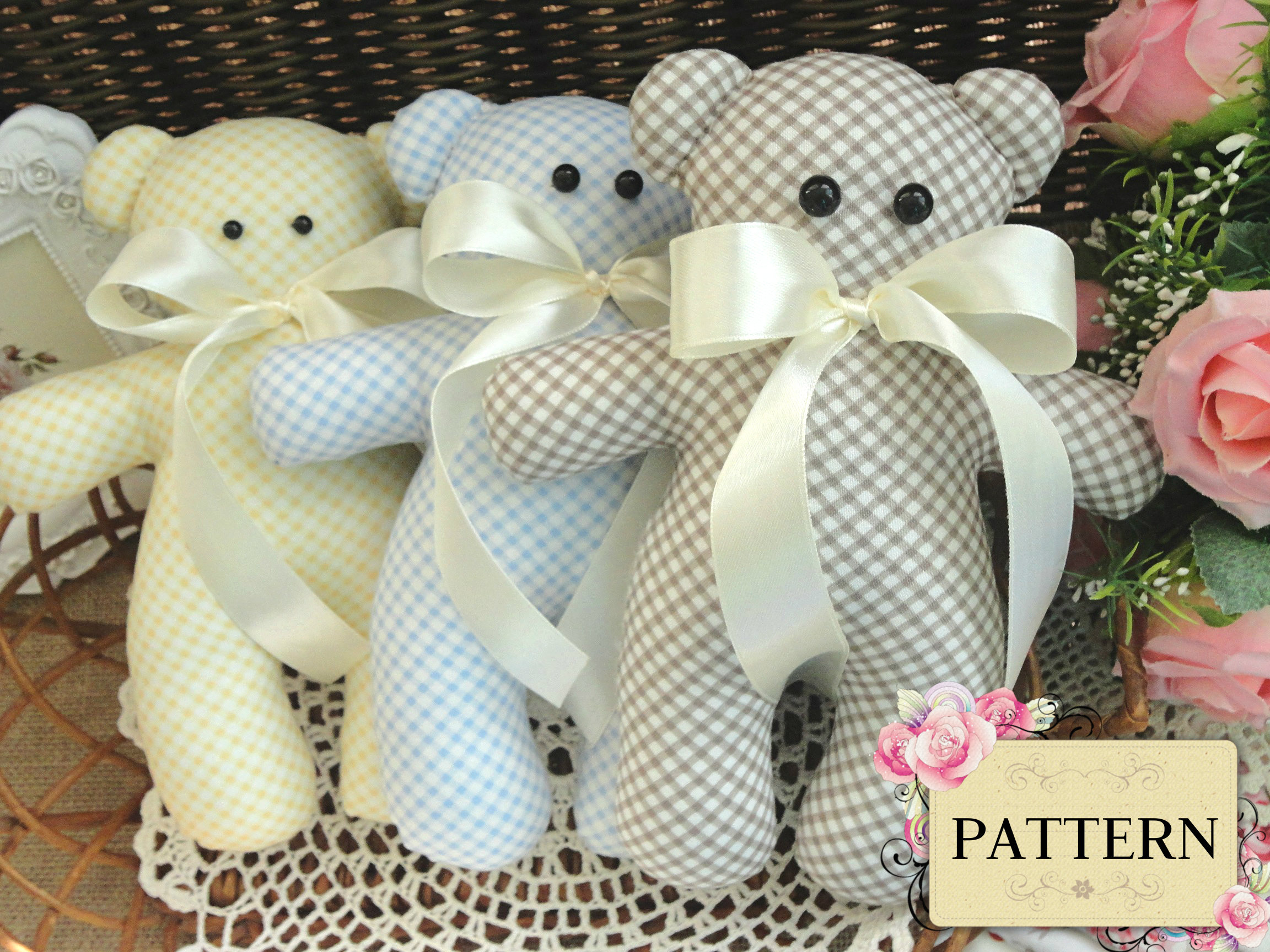 Sewing PATTERN Teddy Bear Stuffed Toy Pattern Baby Gift Soft Toys ...