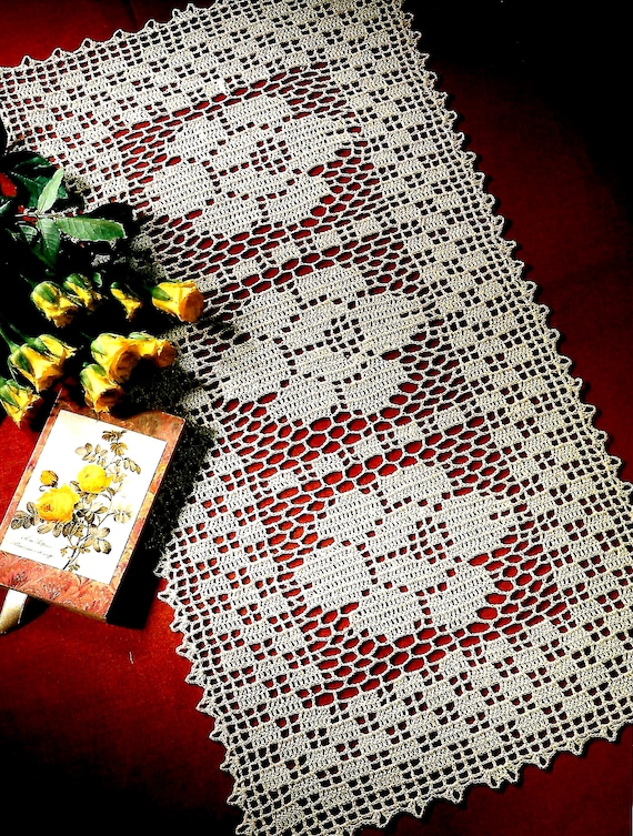 Vintage Crochet PATTERN Table Runner Filet Crochet Placemat - Etsy