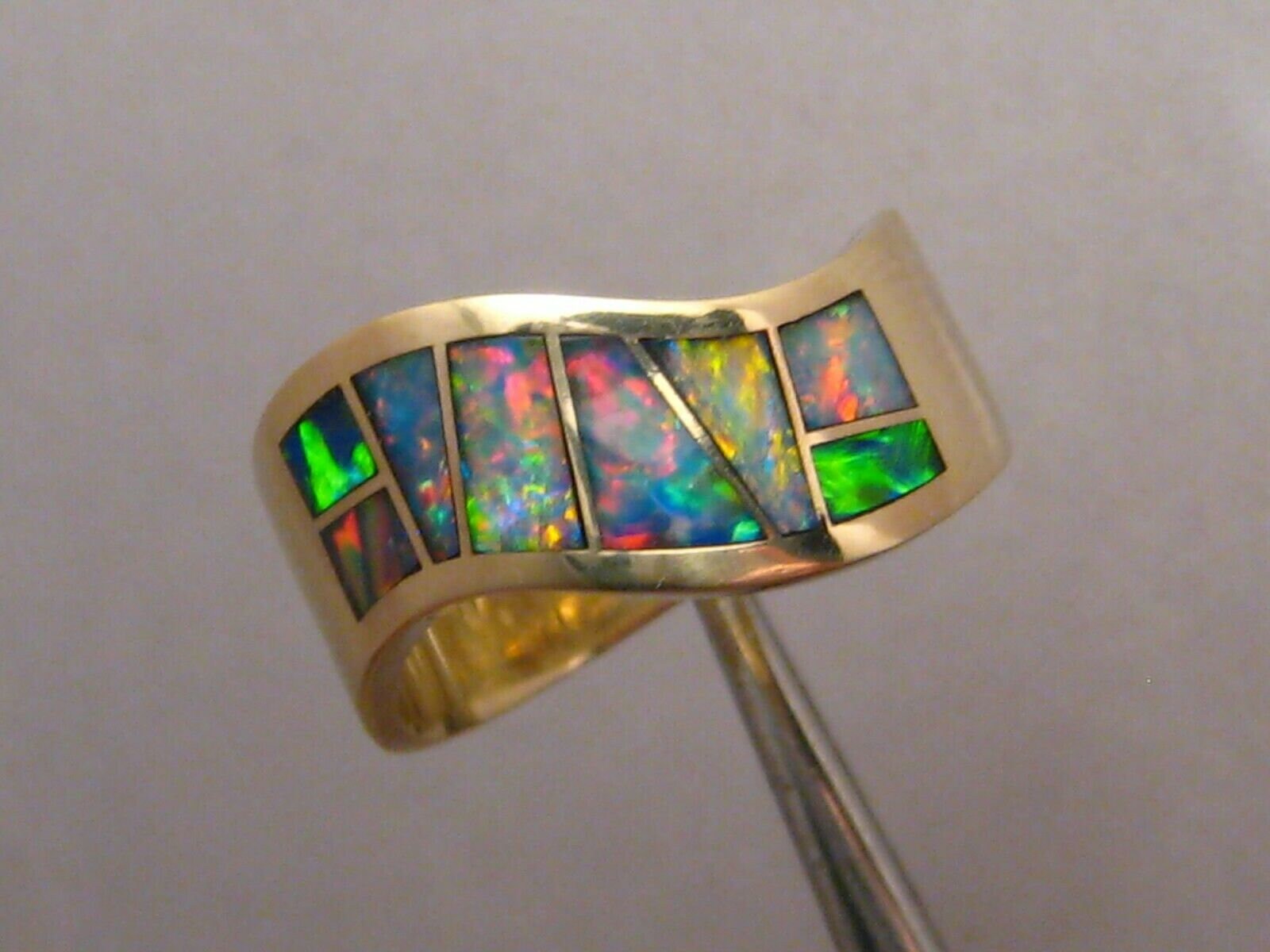 Navajo Style Australian Opal Inlay Ring 14k Yellow Gold , Size 11 - Etsy