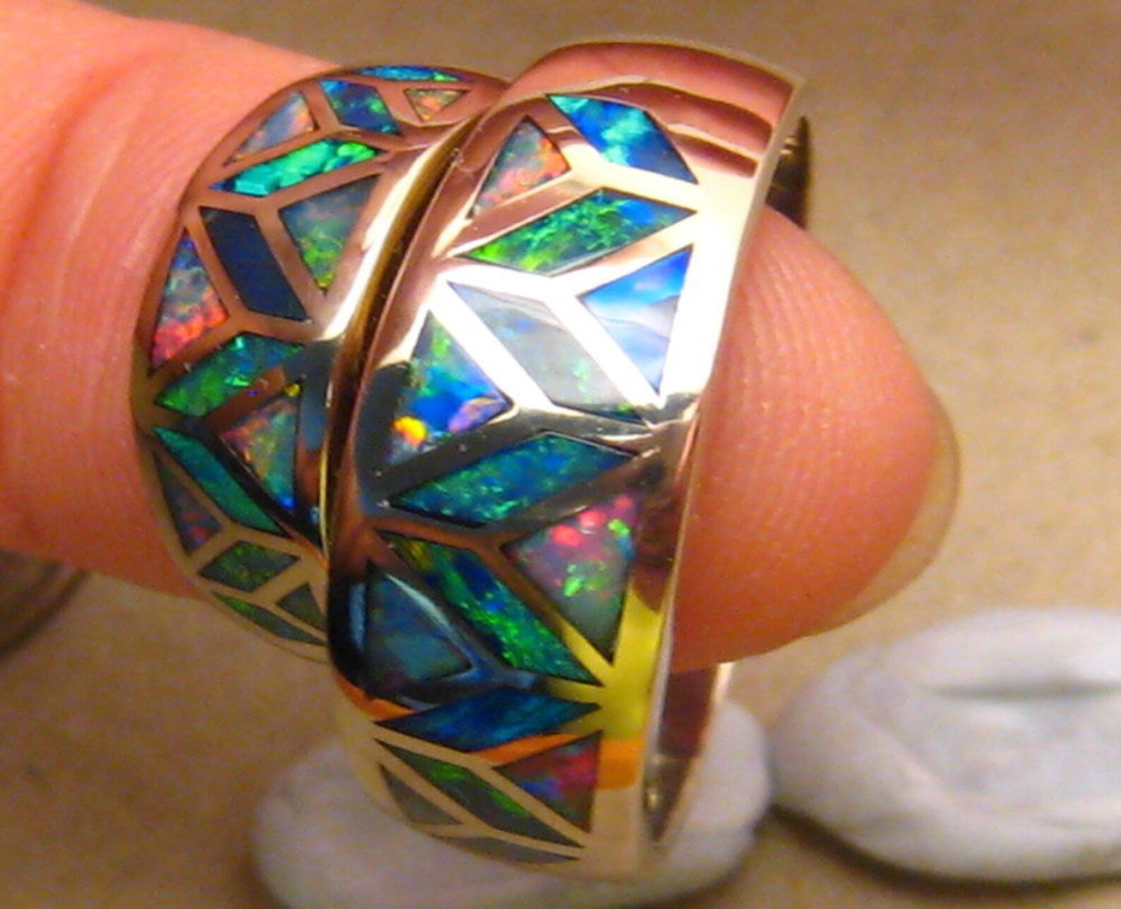 Custom Made to Order 15 Stones in Each Ring Opal Ring 14k Yellow or ...