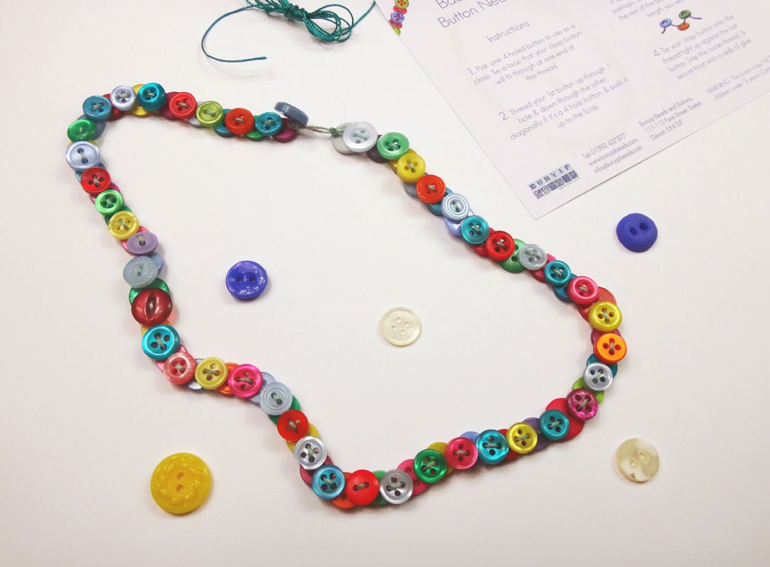 Back to Back Button Necklace Jewellery Making Kit - Etsy