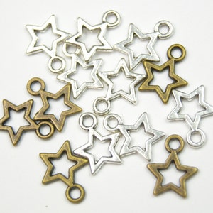 Star Outline Charm Pack of 10 - Etsy