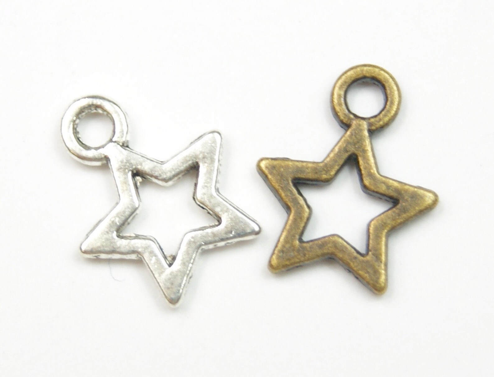 Star Outline Charm Pack of 10 - Etsy