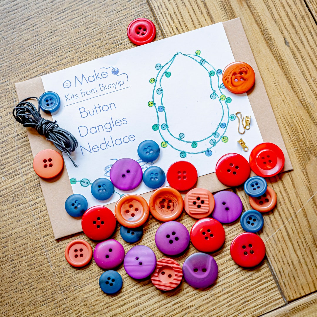 Button Dangles Necklace Jewellery Making Kit - Etsy
