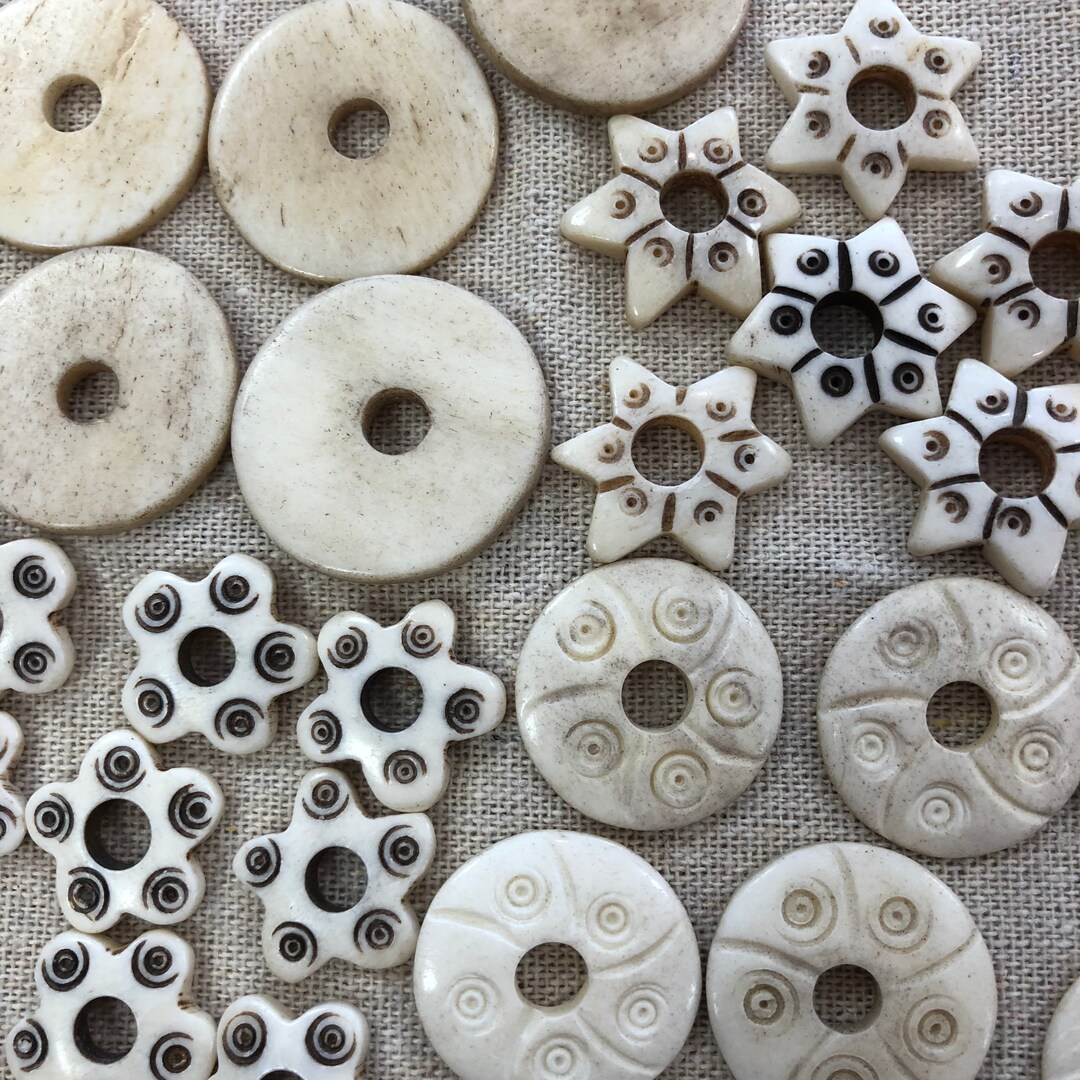 Natural Bone Donut 4 Styles Pack of 5 - Etsy