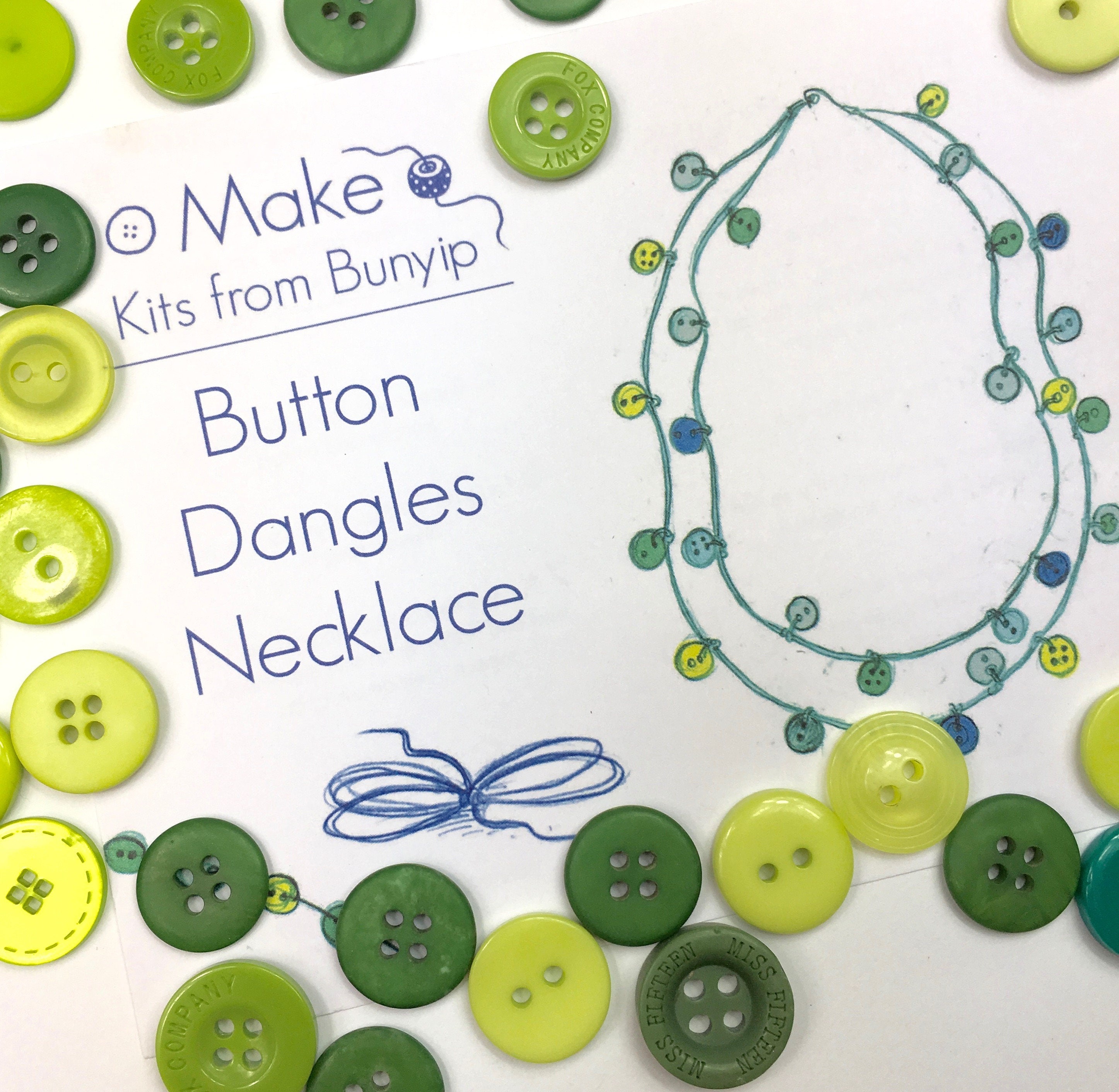 Button Dangles Necklace Jewellery Making Kit - Etsy