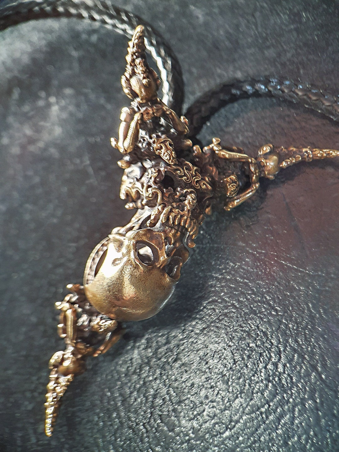 Evil Within Skull and Demonic Head Buddhist Relic Charm Pendant ...