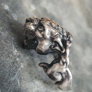 Jaguar | Black Panther | Puma | Big Cat Ring | 925 Sterling Silver ...