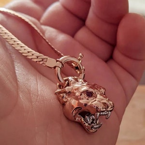 Black Jaguar Panther Puma Leopard Animal Pendant Necklace Charm | 925 ...