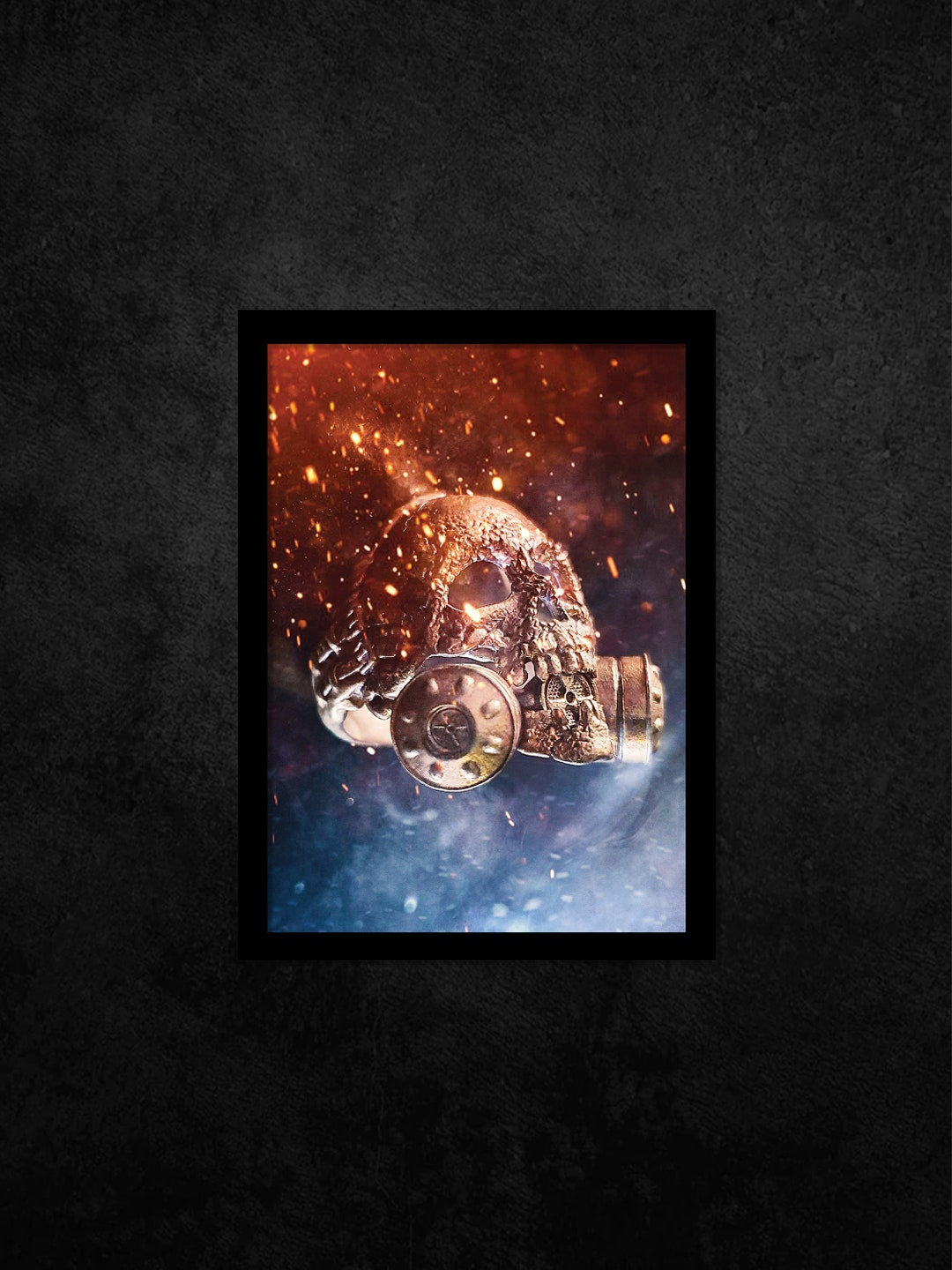 Nuclear Fallout Hero Skeleton Skull in Flame Print Digital Download ...