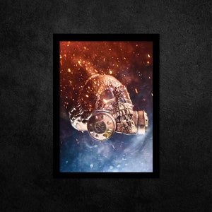 Nuclear Fallout Hero Skeleton Skull in Flame Print Digital - Etsy