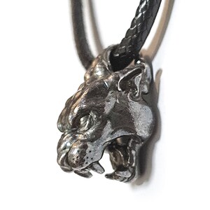 Black Jaguar Panther Puma Leopard Animal Pendant Necklace Charm | 925 ...