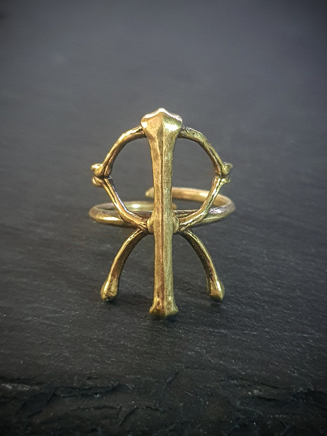 Viking Norse Bind-rune COURAGE Symbol Adjustable Ring | 925 Silver ...