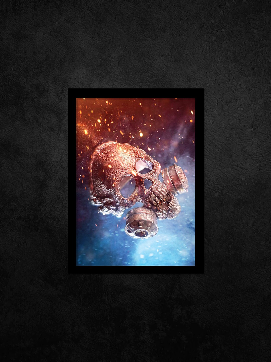 Nuclear Fallout Hero Skeleton Skull in Flame Print | Digital Download ...