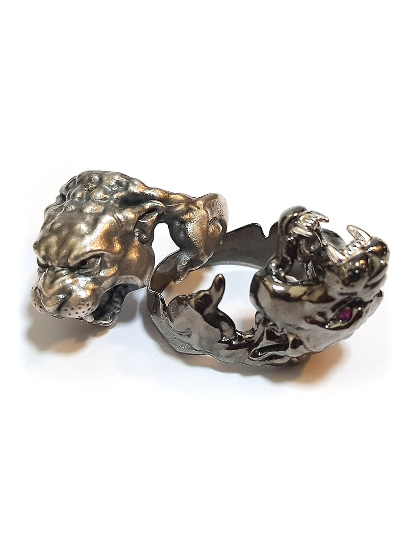 Jaguar Black Panther Puma Big Cat Ring 925 Sterling - Etsy