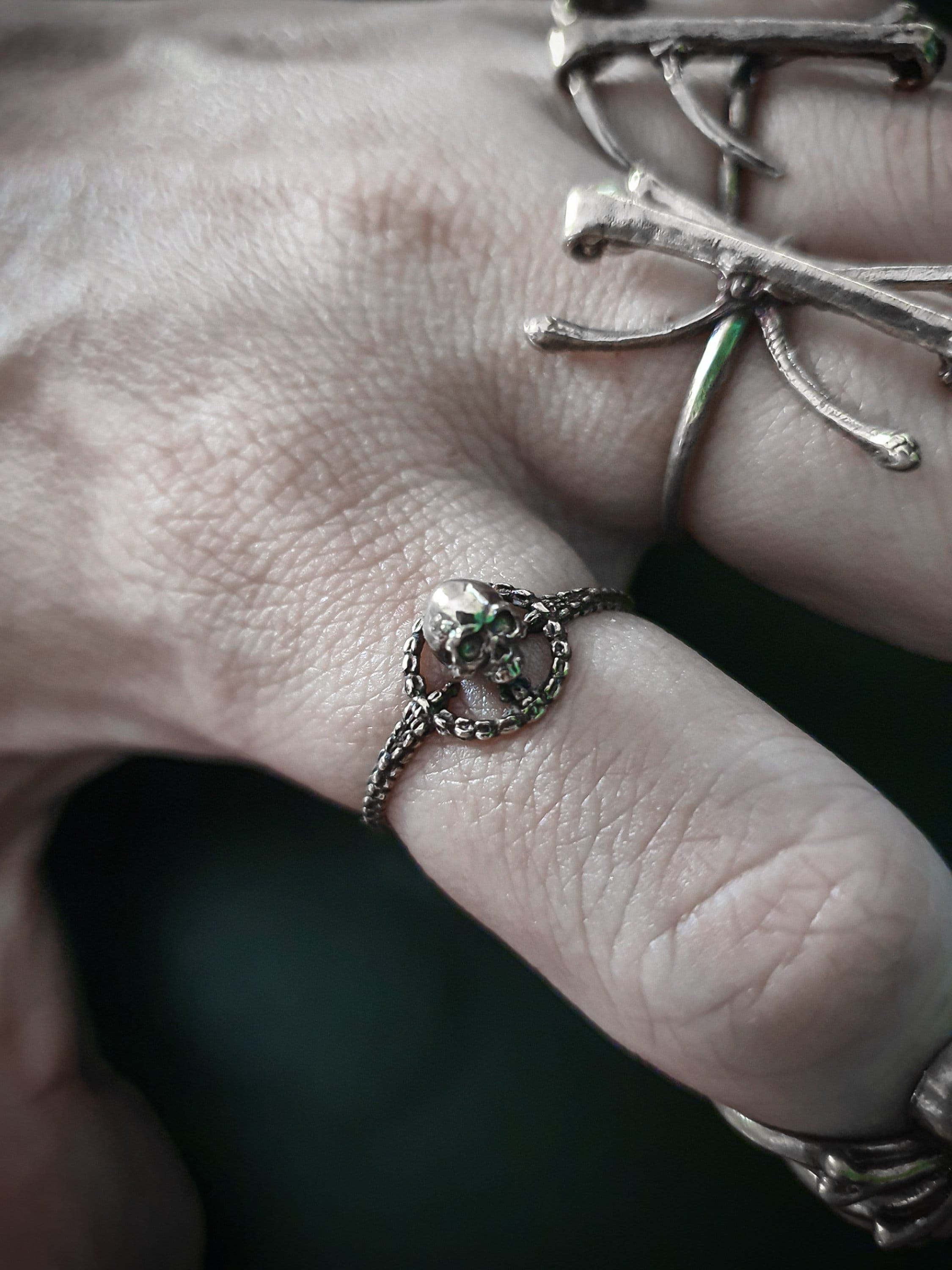 Circular Dainty Mini Midi Skeleton Skull Eternity Karma Ring | 925 ...