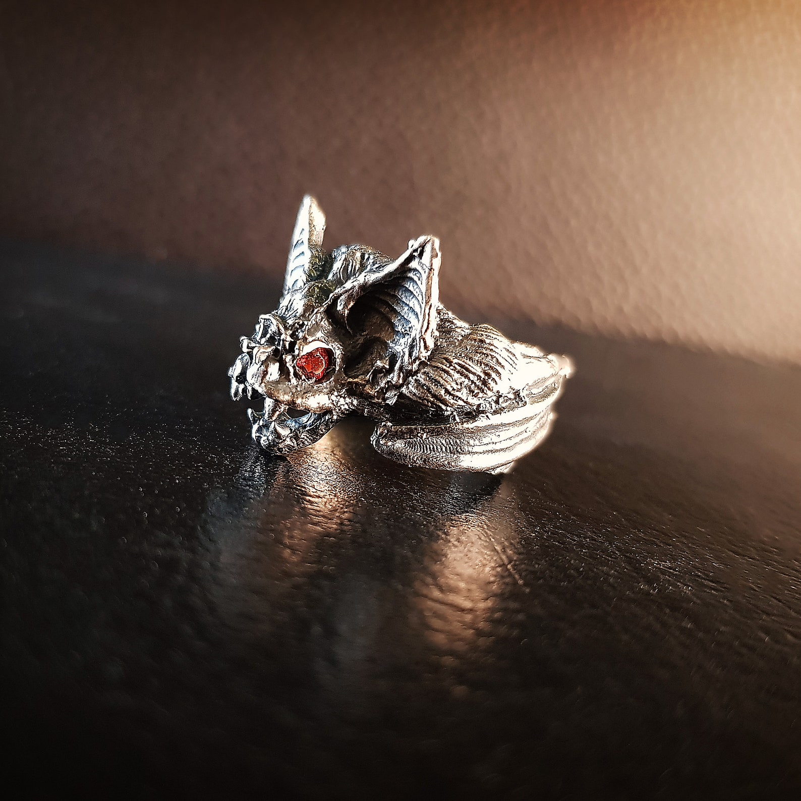 Gothic Vampire Bat Ring Animal Ring 925 Sterling Silver - Etsy