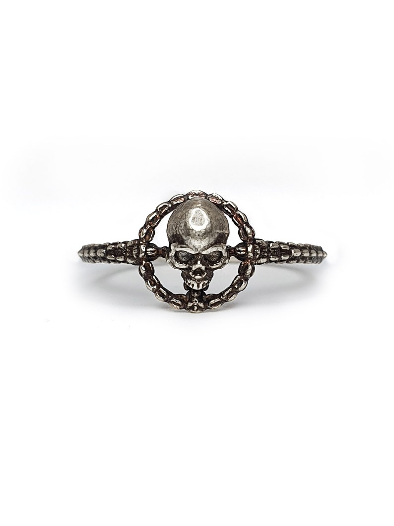Circular Dainty Mini Midi Skeleton Skull Eternity Karma Ring | 925 ...