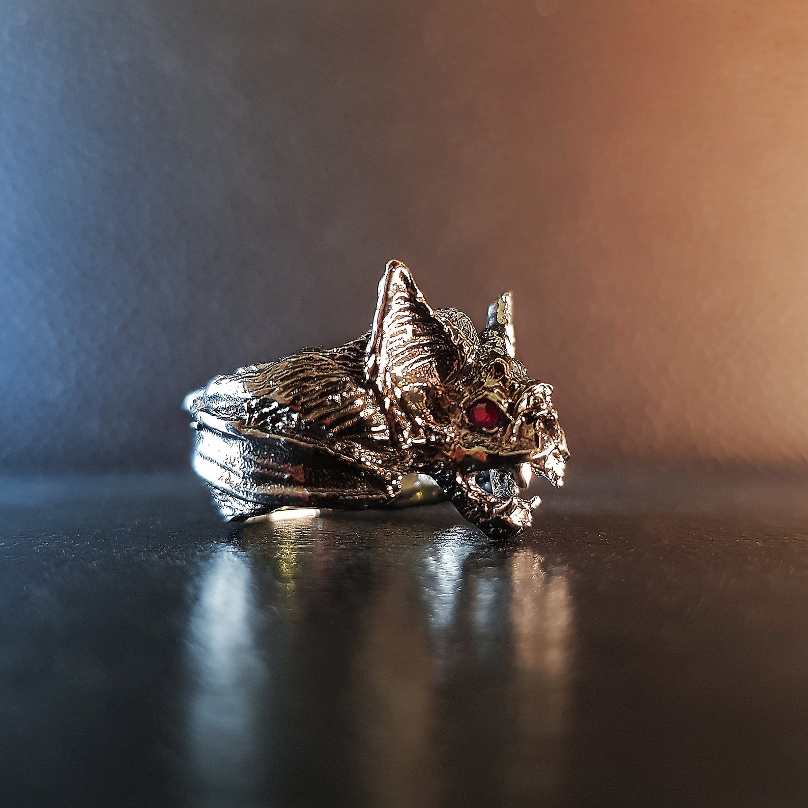 Gothic Vampire Bat Ring | Animal Ring | 925 Sterling Silver | for Men ...