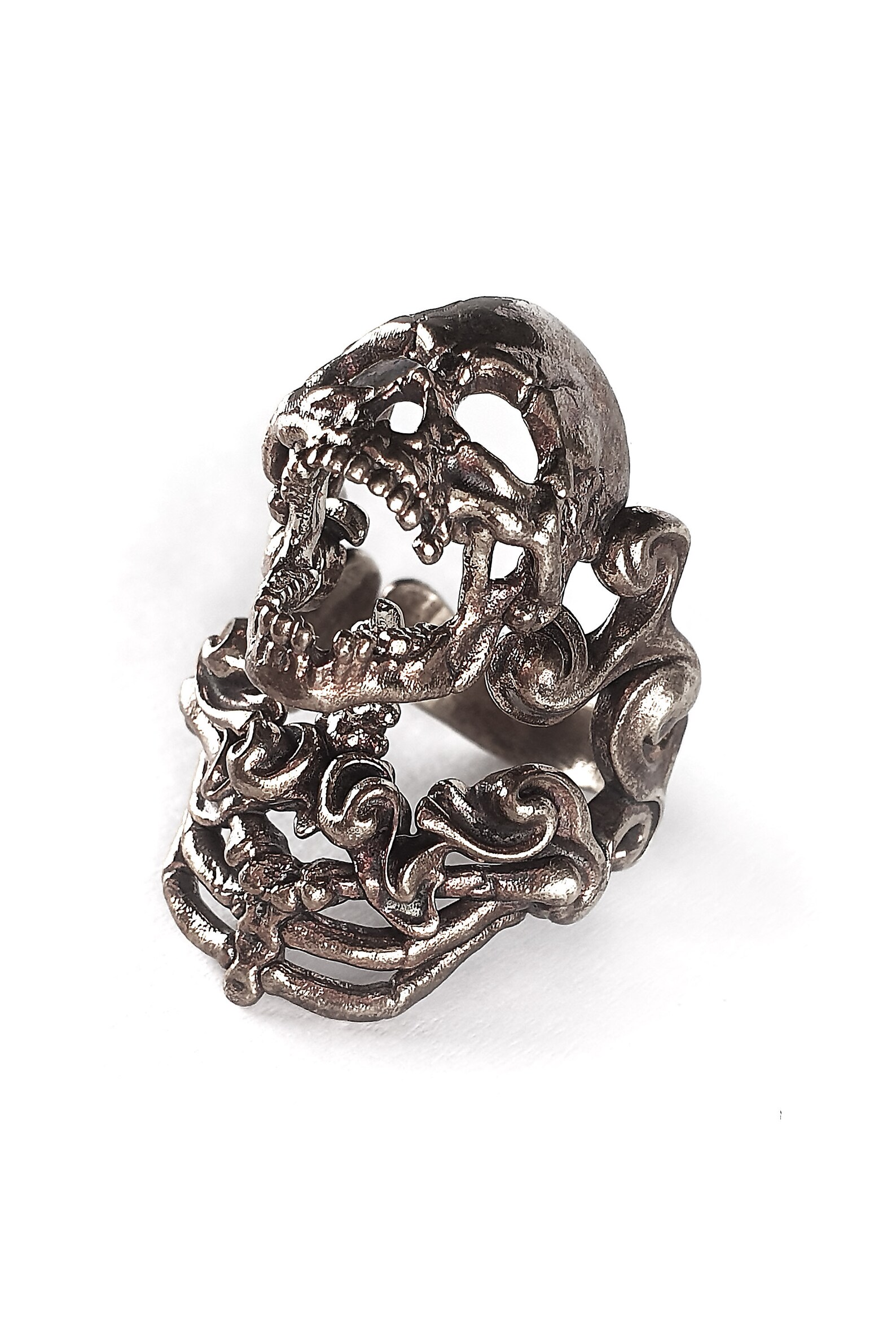 Gothic Water Spirit Ghost Skull Ring | 925 Sterling Silver - Etsy