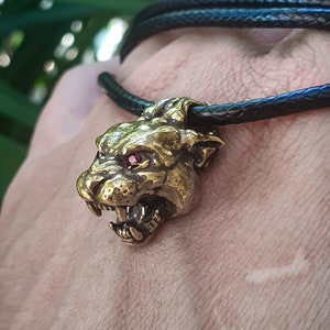 Black Jaguar Panther Puma Leopard Animal Pendant Necklace Charm | 925 ...