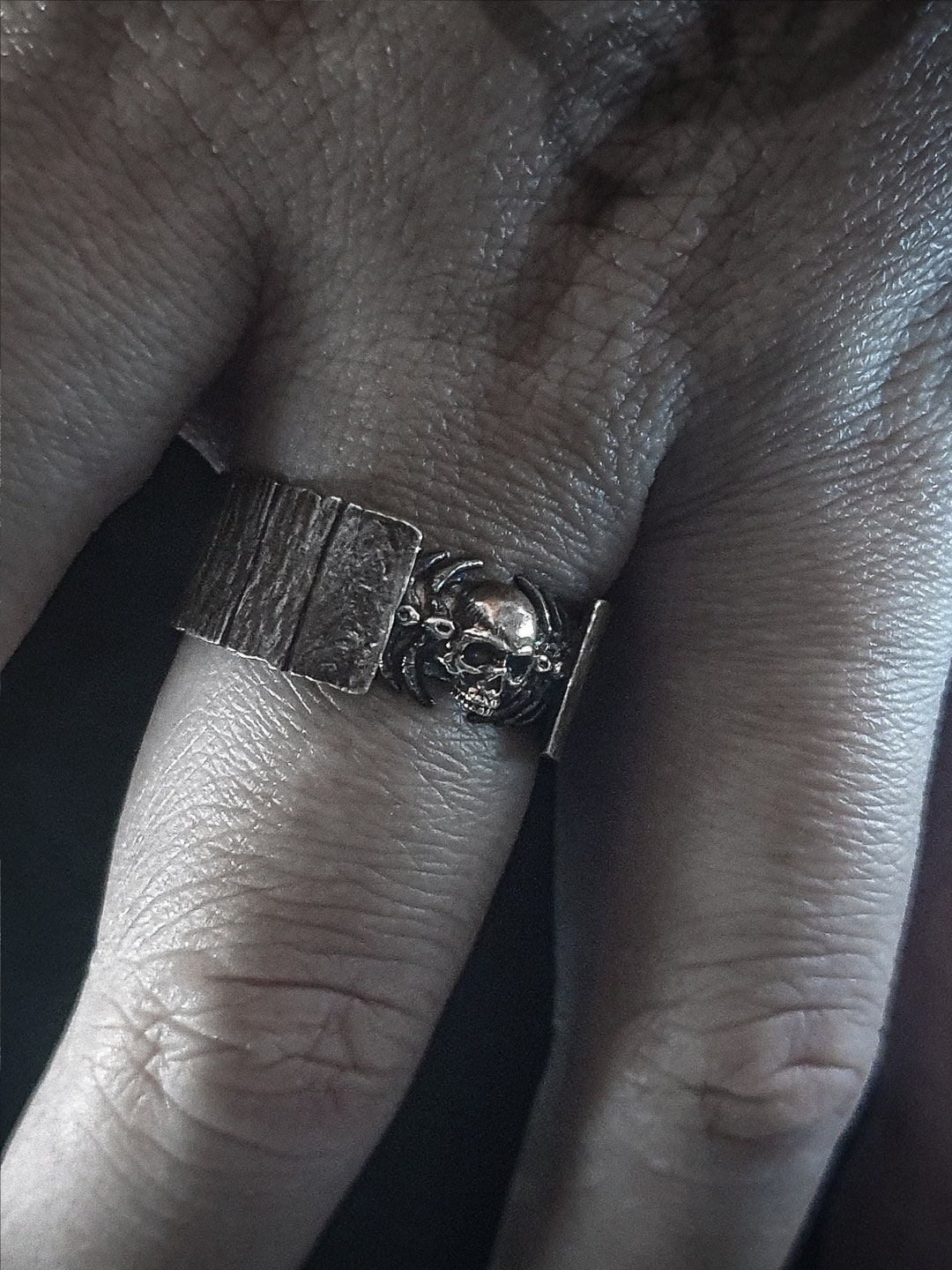 Shield Wall Gothic Handcrafted Medieval Viking War Skull Ring | 925 ...