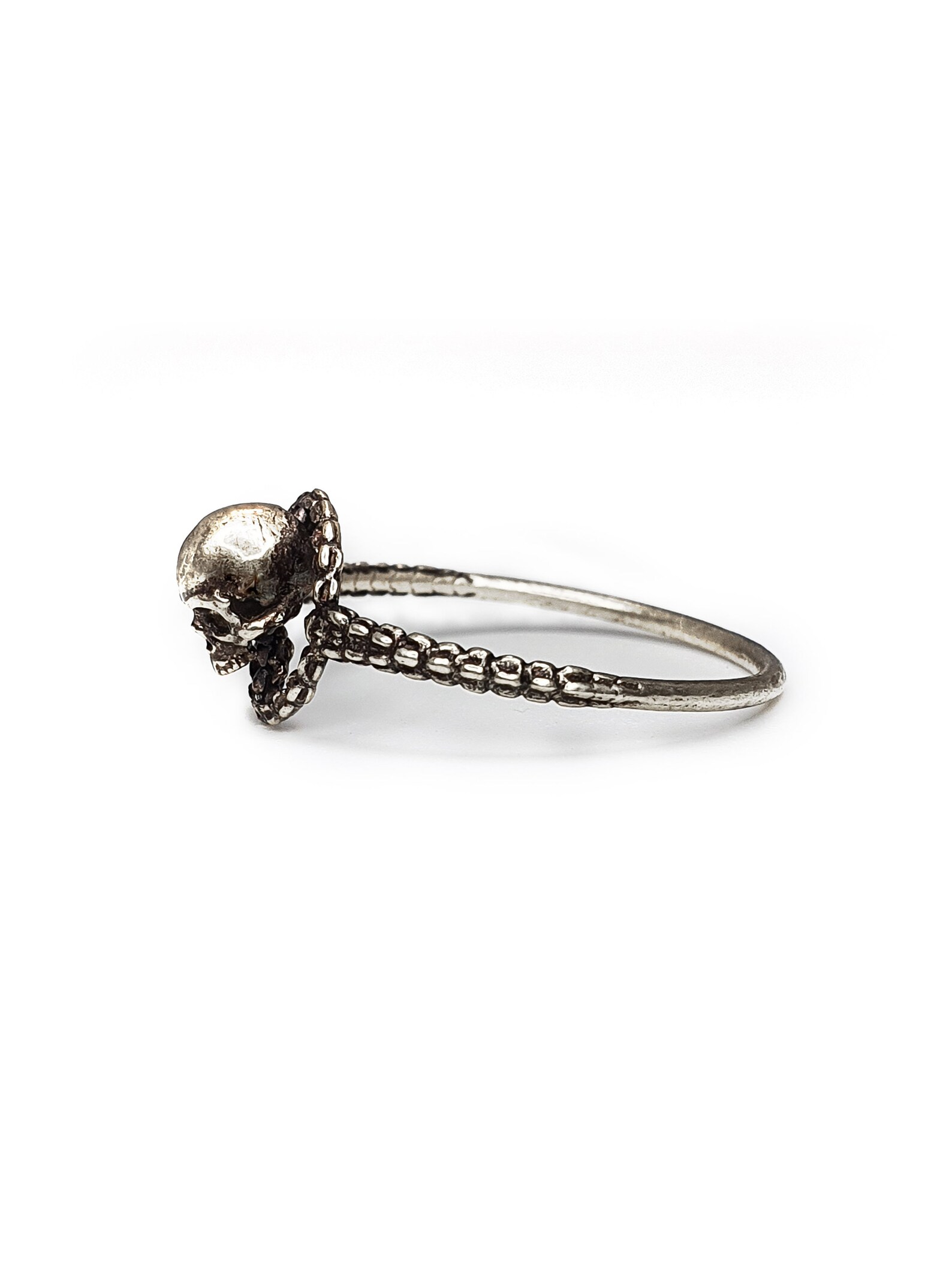 Circular Dainty Mini Midi Skeleton Skull Eternity Karma Ring | 925 ...