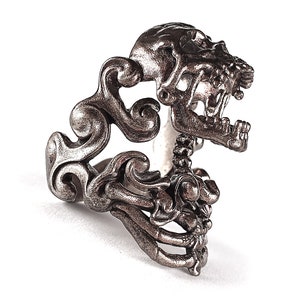 Gothic Water Spirit Ghost Skull Ring | 925 Sterling Silver - Etsy