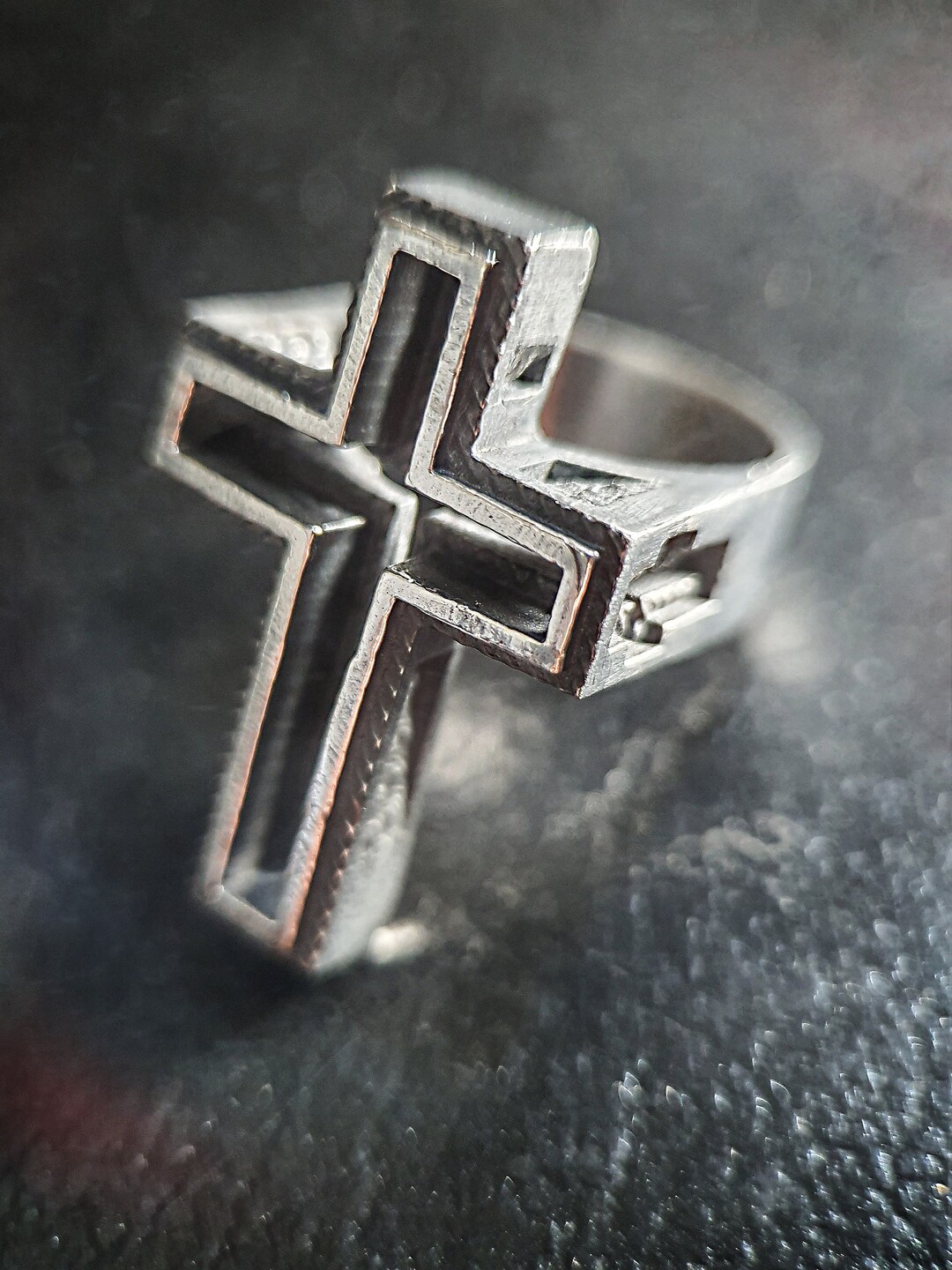 Hollow Cross Crucifix Ring | 925 Sterling Silver - Etsy