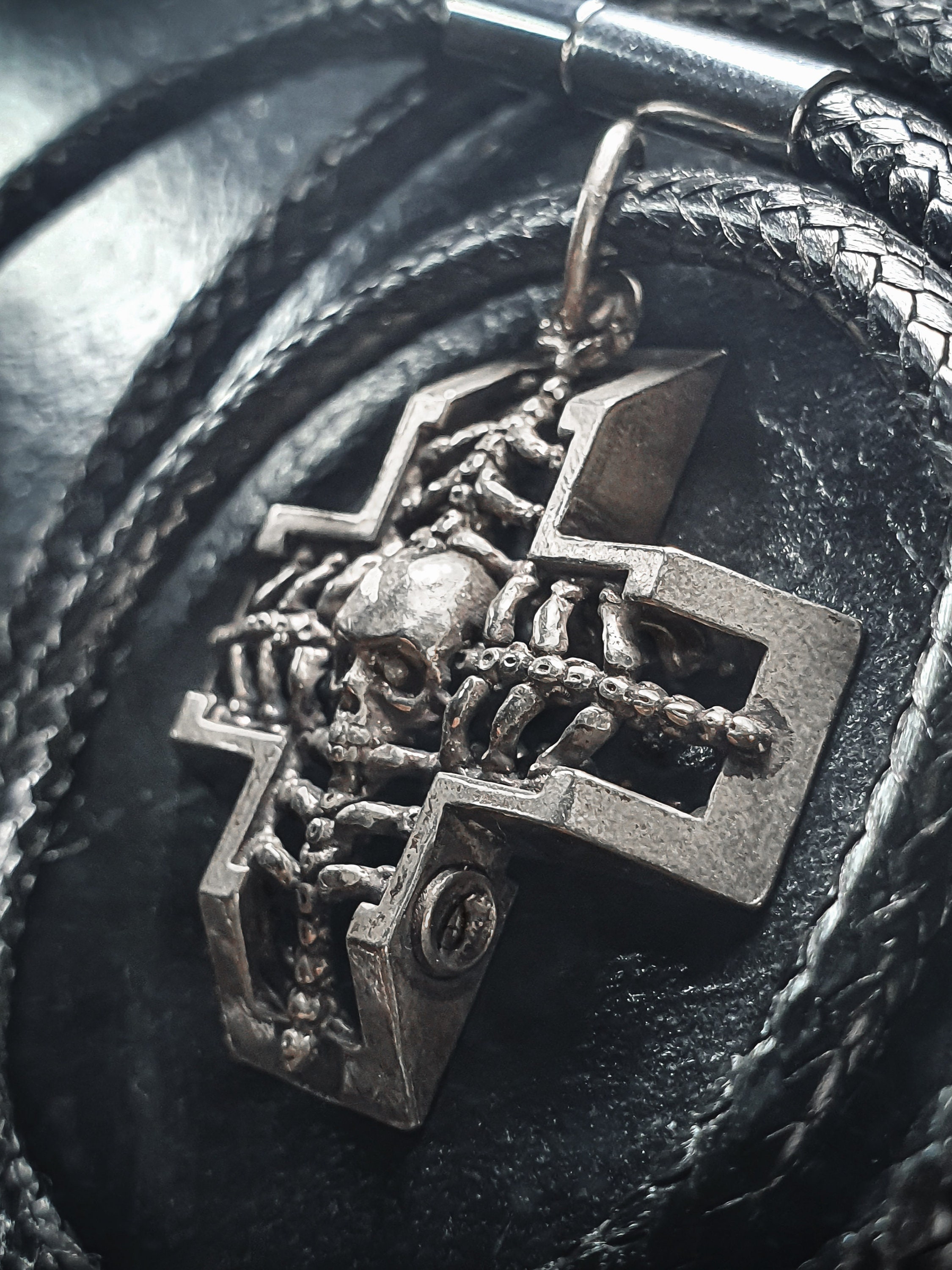 Greek Latin Square Crucifix Cross Gothic Skull Pendant Charm I Brass ...