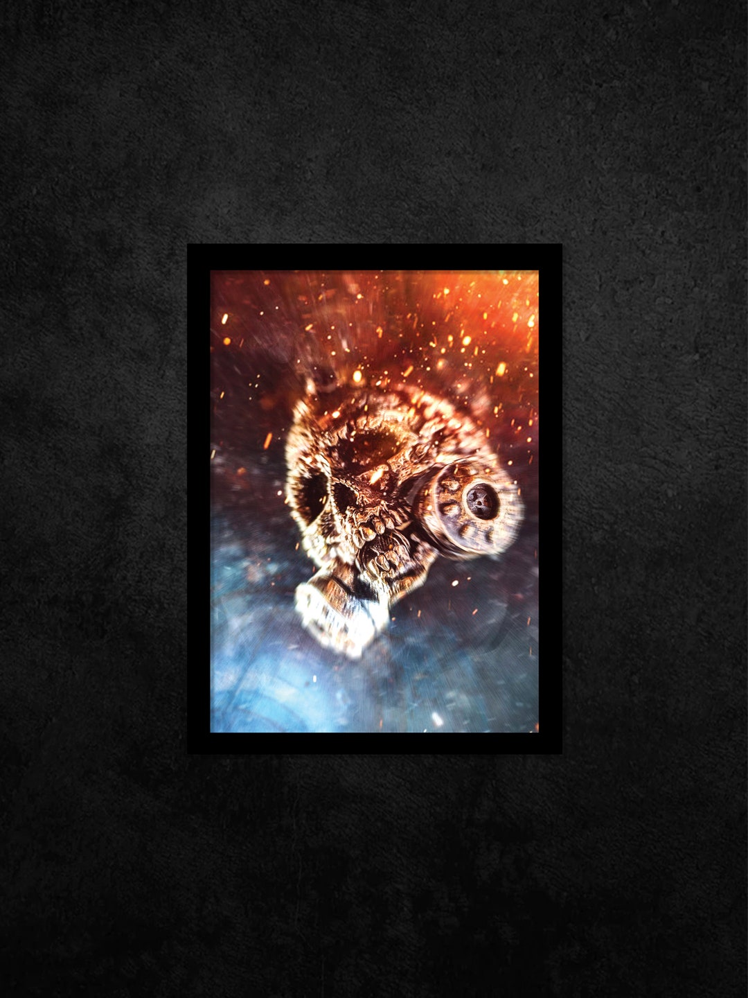 Nuclear Fallout Hero Skeleton Skull in Flame Print Digital Download ...