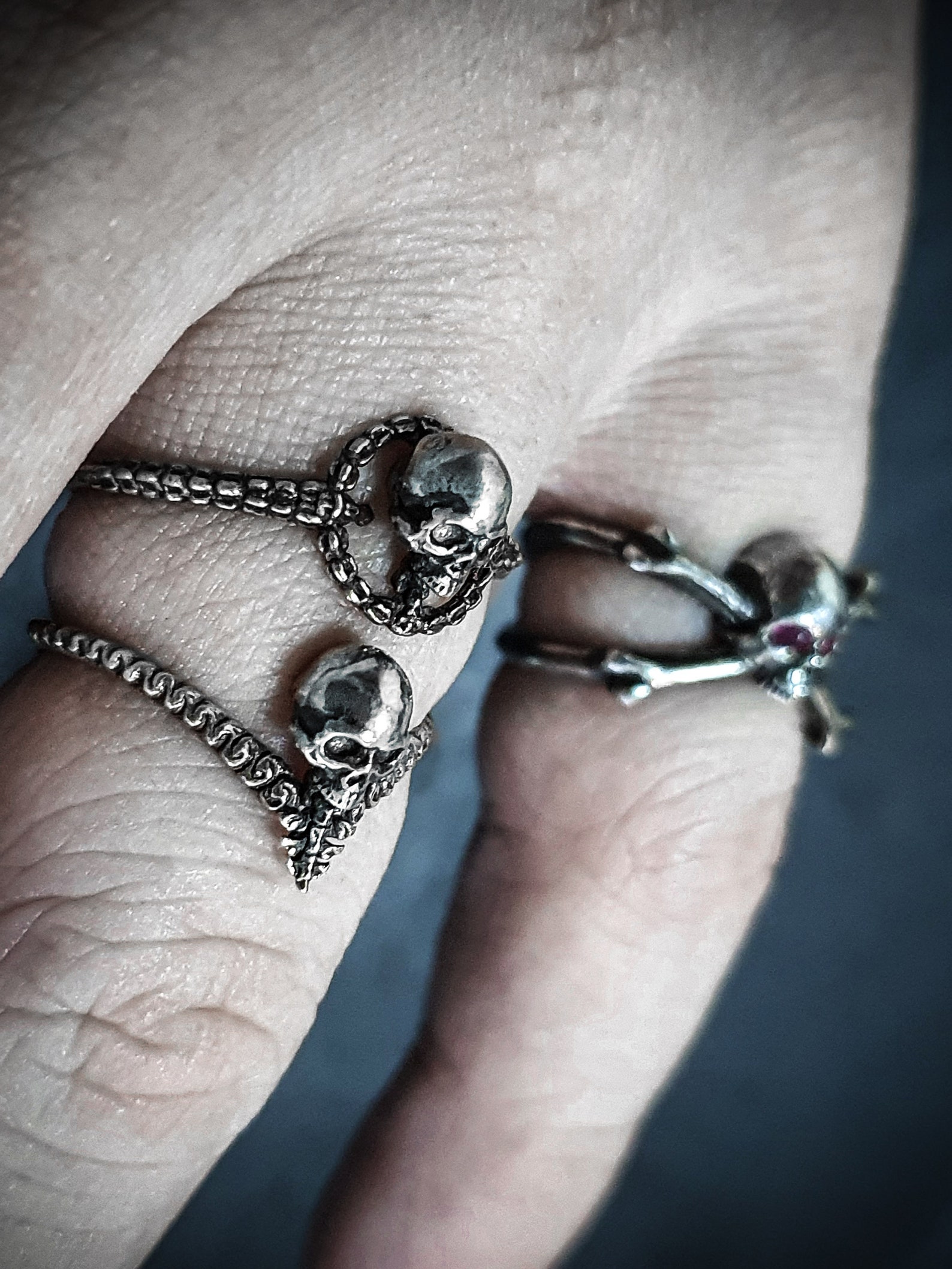 Circular Dainty Mini Midi Skeleton Skull Eternity Karma Ring | 925 ...