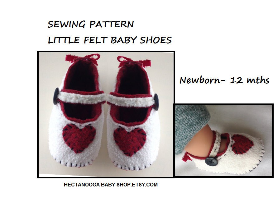 SEWING PATTERNS, Little Baby Shoes, Felt Shoes or Fleece Shoes, Hand ...