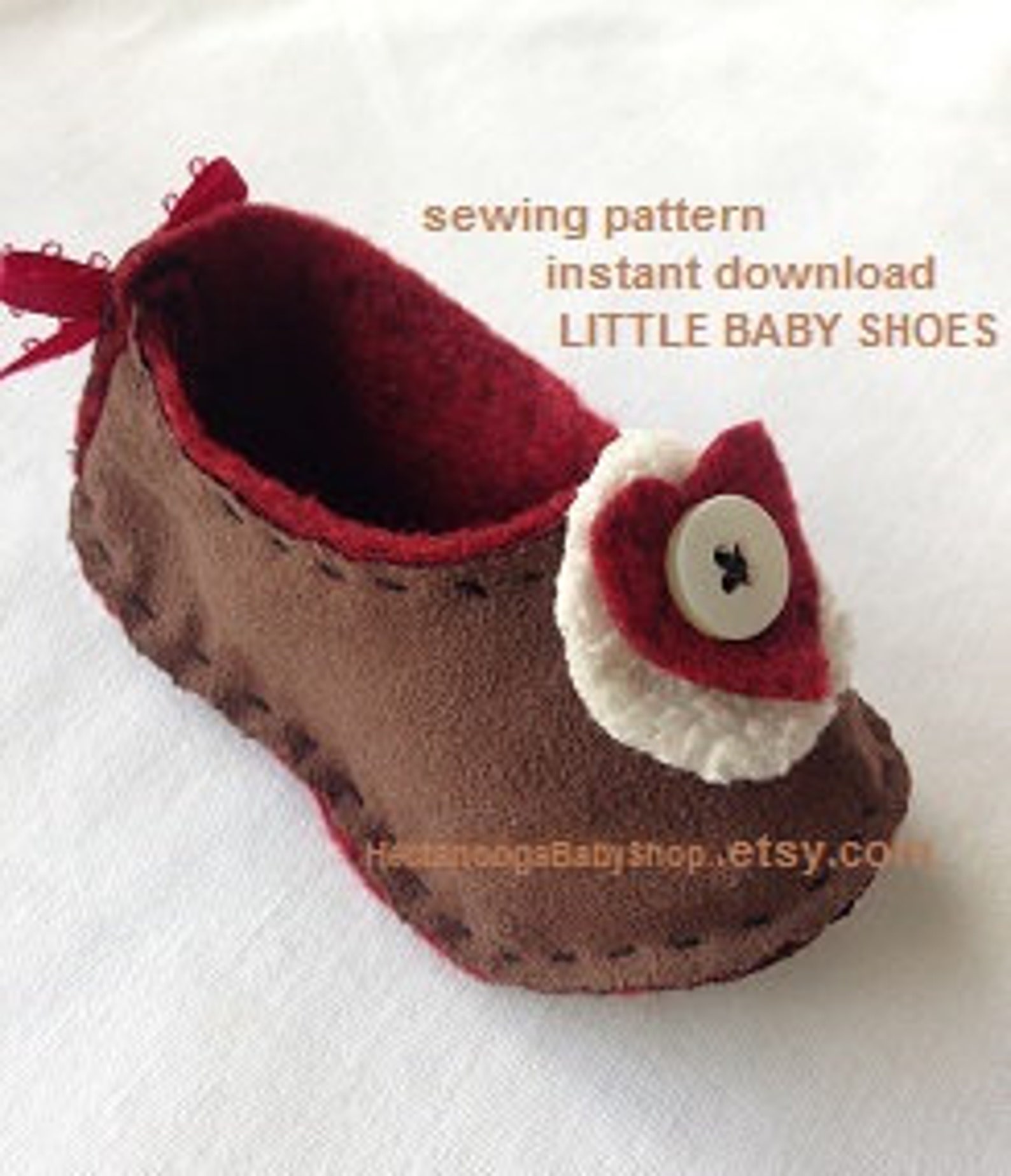 SEWING PATTERNS, Little Baby Shoes, Felt Shoes or Fleece Shoes, Hand ...