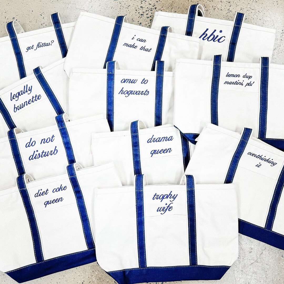 Ironic Canvas Tote Bag, Monogram Canvas Tote Bag, Custom Tote Bag Gift ...